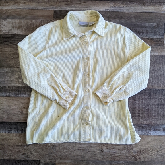 Tops | Vintage Yellow Button Up Womens Medium | Poshmark